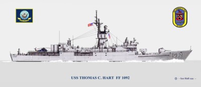 USS Thomas C Hart FF-1092 Ship Print US Navy | eBay
