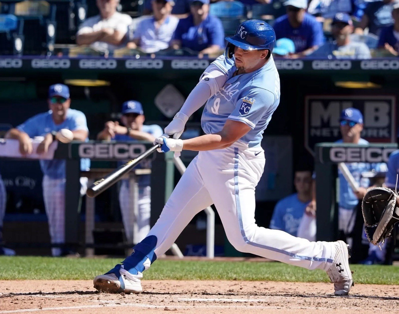 Vinnie Pasquantino Swinging Action Kansas City Royals 8x10 MLB Baseball ...