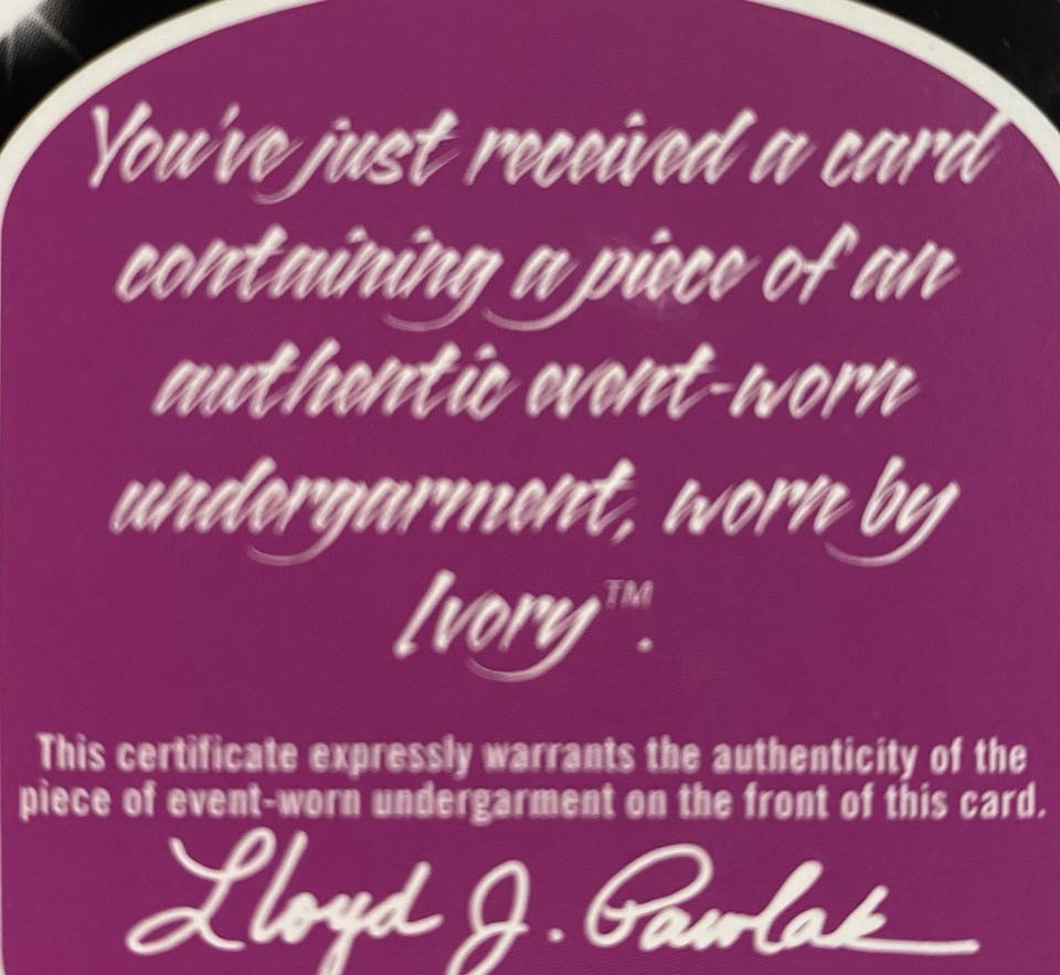 IVORY : WWE DIVAstating = Authentic Event-Worn UNDERGARMENT Card | eBay