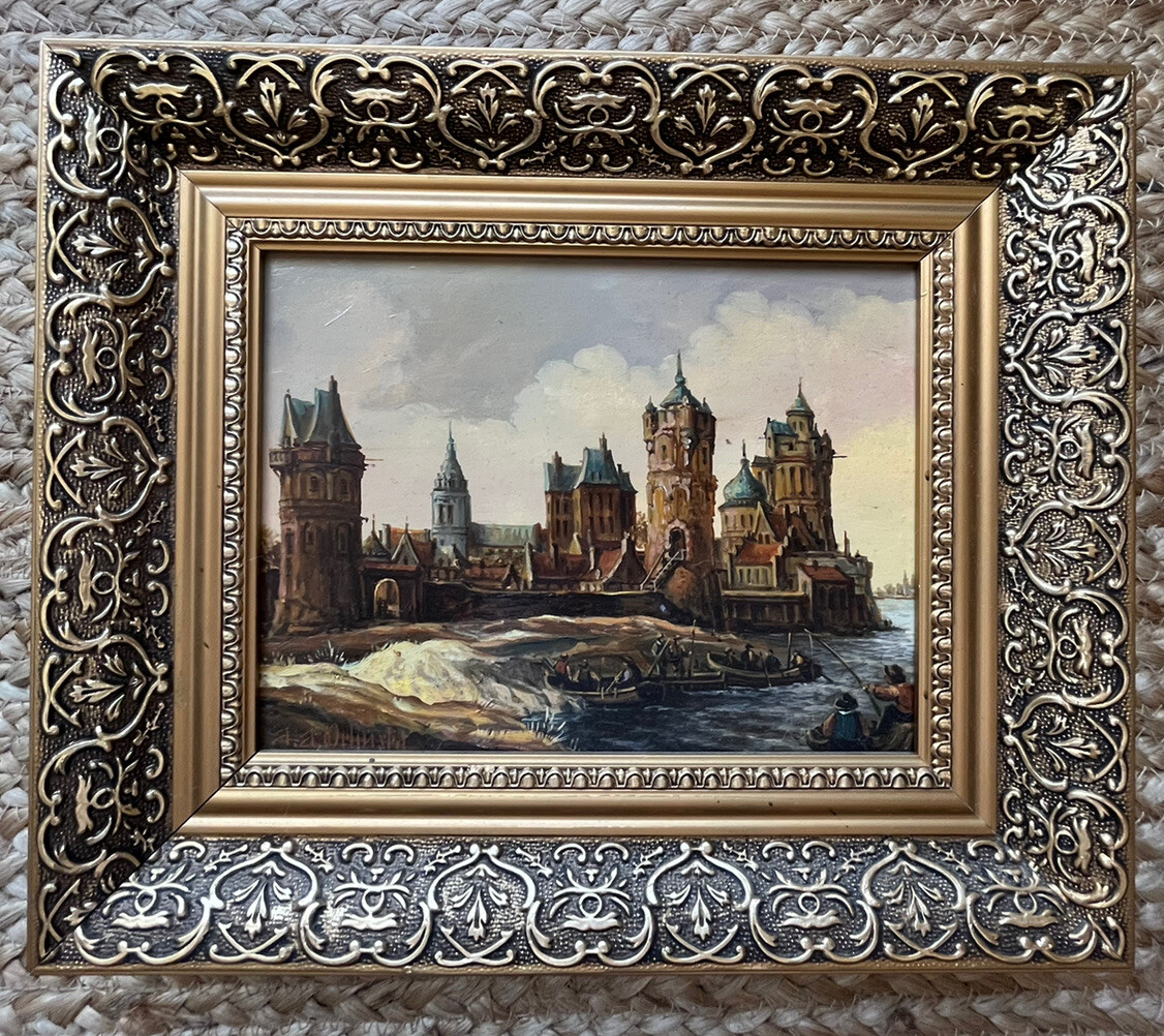 A A Orlinski Oil Painting Medieval Seaside Castle Poland | eBay