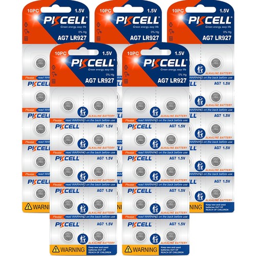 50Pcs AG7 LR927 LR57 SR927W 399 GR927 1.5V Button Cell Coin Batteries ...