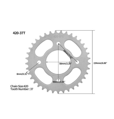 Honda CRF50 Rear Sprocket 37 Tooth 420 Chain 58mm RS02 | Rear Wheel ...