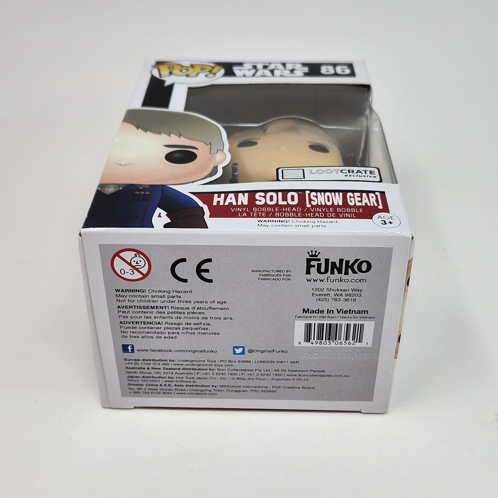 FUNKO POP STAR WARS HAN SOLO 86 SNOW GEAR LOOT CRATE EXCLUSIVE VINYL ...