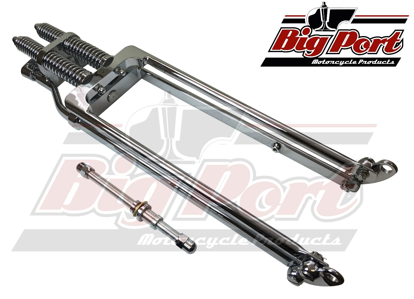 Springer Forks Harley Bobber Chopper 4 Inch Over Length Chrome Big Port ...