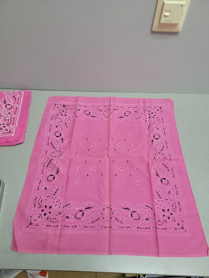 3 Vintage 60's Fast Color Workwear BANDANAS All Cotton RN 13960 PINK | eBay