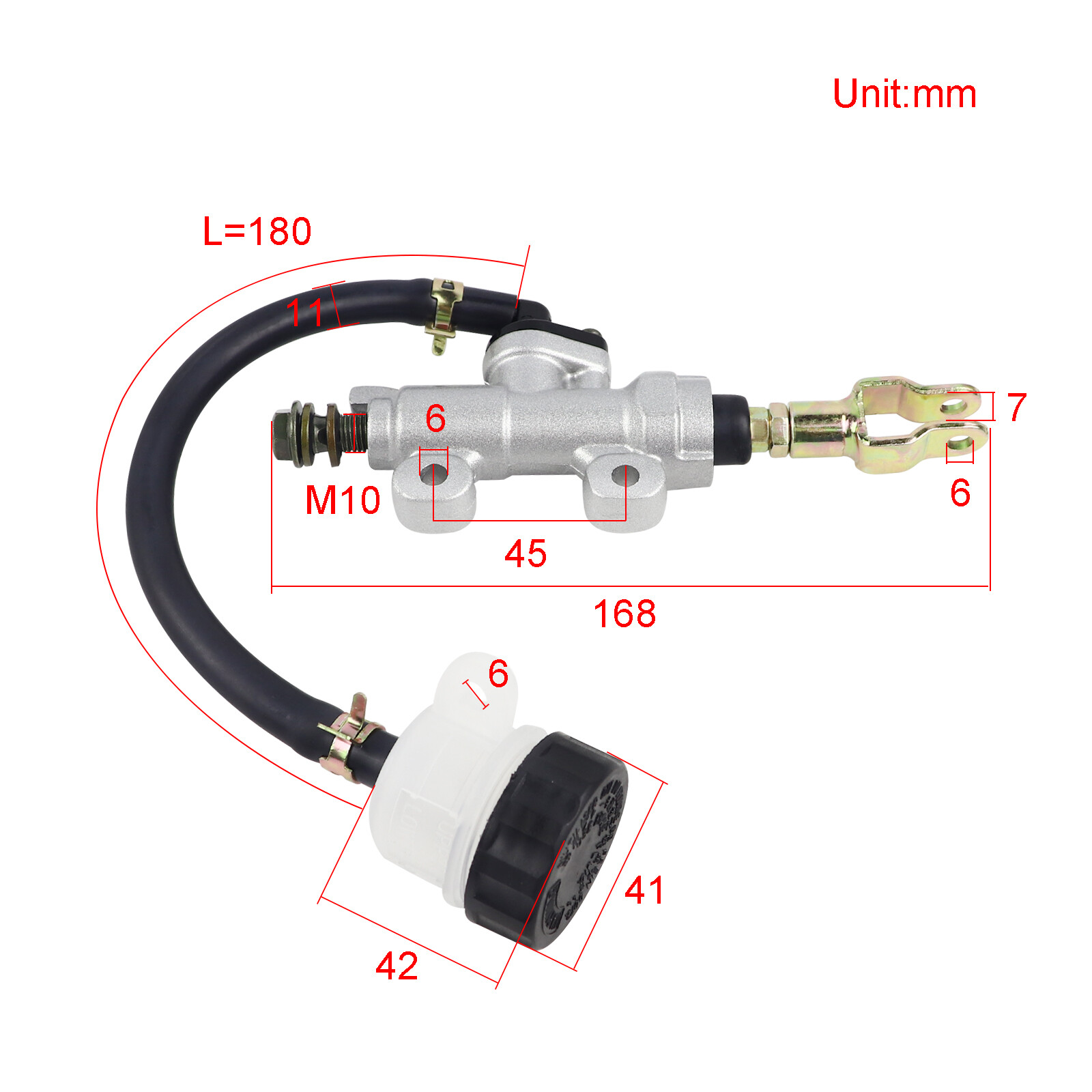 Motorcycle Rear Master Cylinder W Reservoir Sportbike Foot Brake For ...