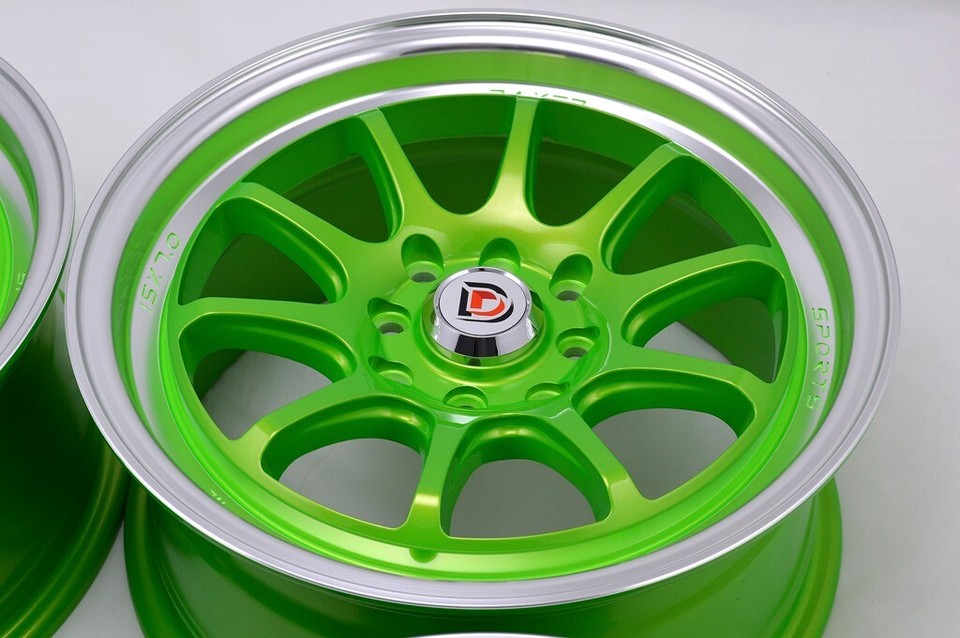 4 New 15x7 DDR Roar 15" Rims Wheels Rio MR2 CRX Civic Accord Honda ...