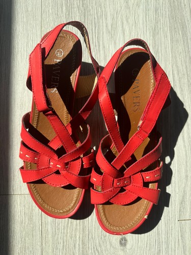 Pavers UK 7 Red Sandals EU 40 Strappy | eBay UK