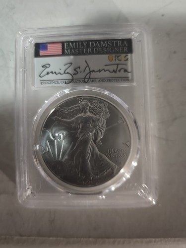 2024 P .999 pure SILVER EAGLE STAR PRIVY PCGS MS69 EMILY DAMSTRA SIGNED ...