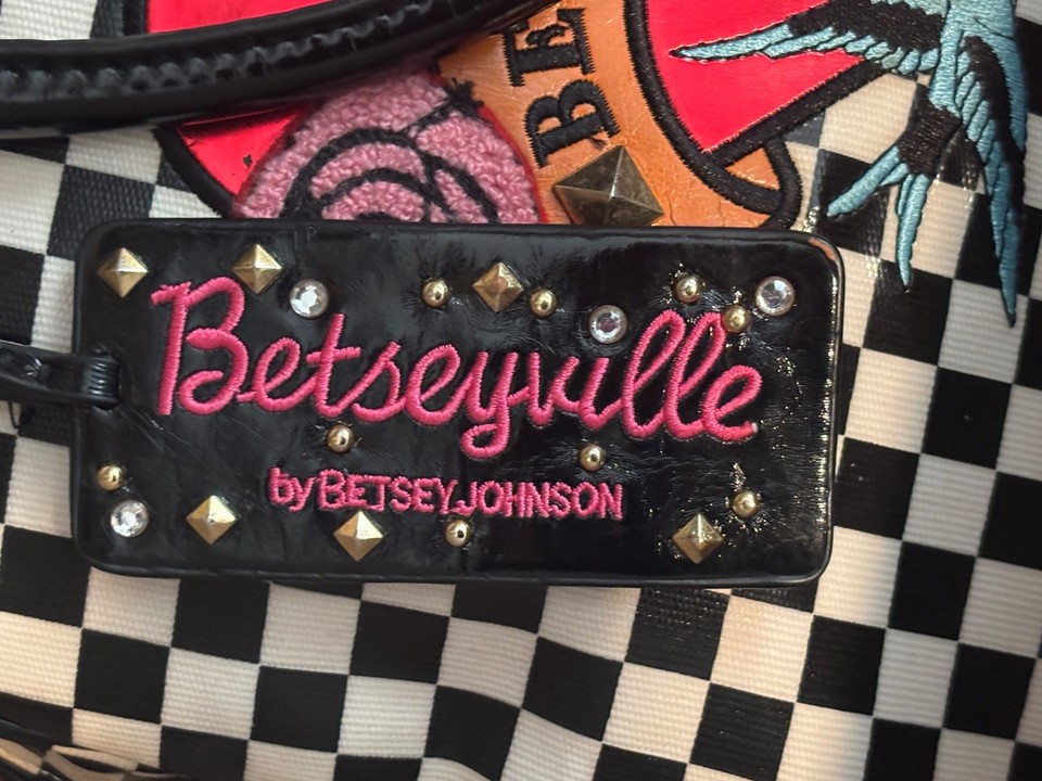 NASCAR Pony Patent Cowboy Boots and Betsey Johnson Checkered Handbag | eBay