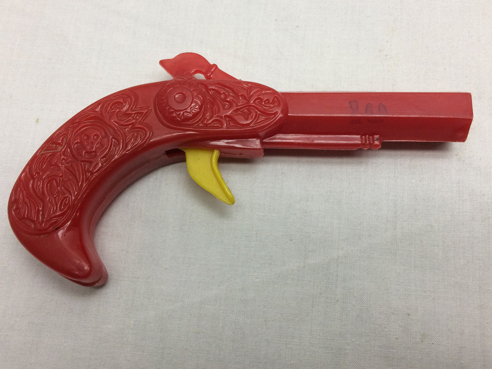 Vintage Red Toy Gun Hard Plastic Clicks Noise Maker 5" Long Clicker ...