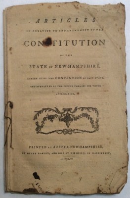 Articles In Addition To & Amendment Of Constitution State Of New ...