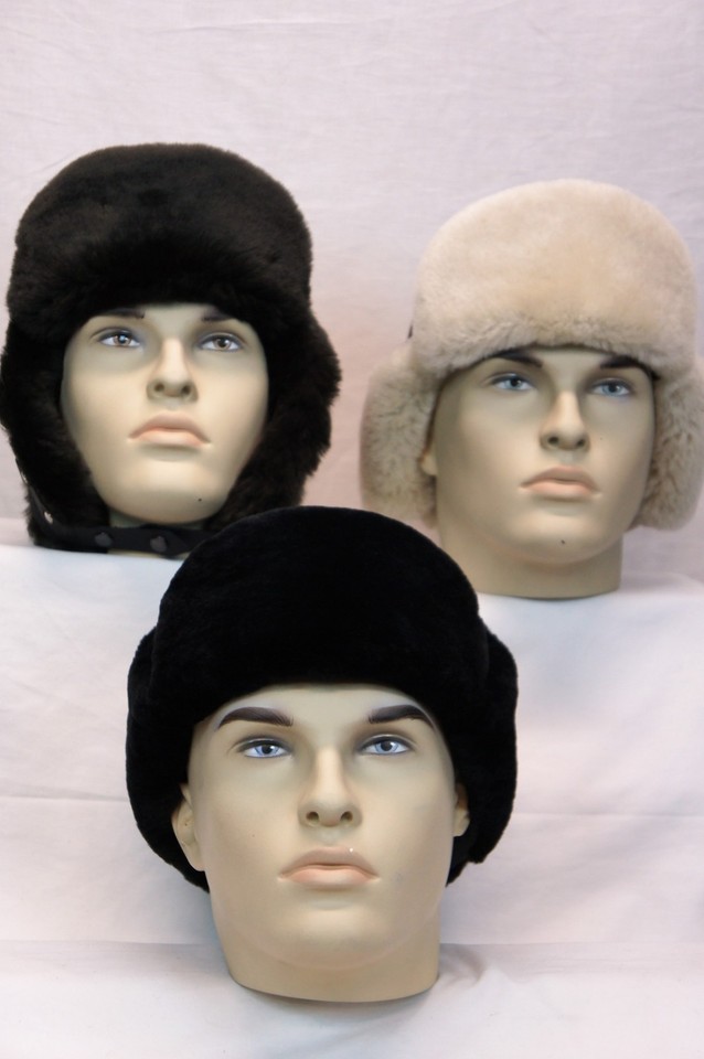 CAMOUFLAGE 3 COLORS FUR Sheepskin Shearling Trapper Ushanka Hunting Hat ...