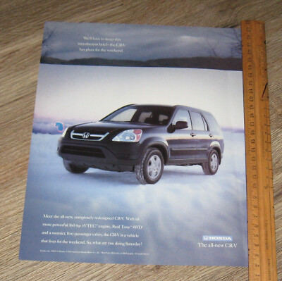 HONDA Car AD 2002 CR-V original ONE magazine page advertisement | eBay