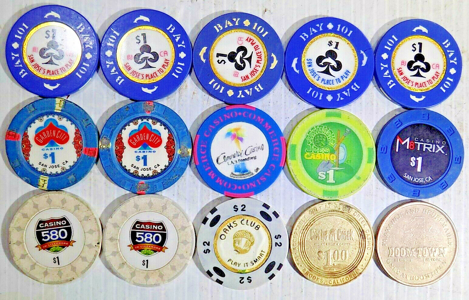 Casino Gaming Token, Various Casino, Lot of 15 Pieces | eBay