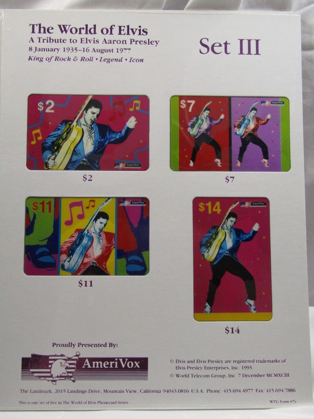 *Lot of 22*ELVIS PRESLEY*Vintage COA Phone Card *SET* | eBay