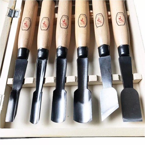 6pcs/set Hand Wood Carving Tool Chip Detail Chisel Set Knives Set with ...