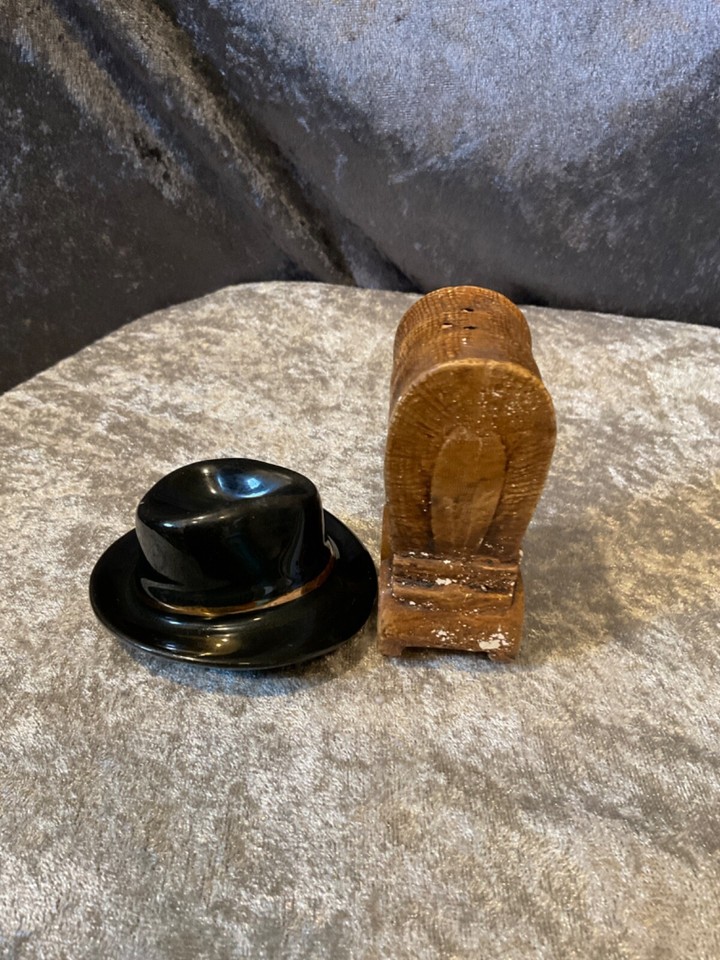 Vintage Mismatched Salt and Pepper Shakers, Cowboy Hat and Covered ...