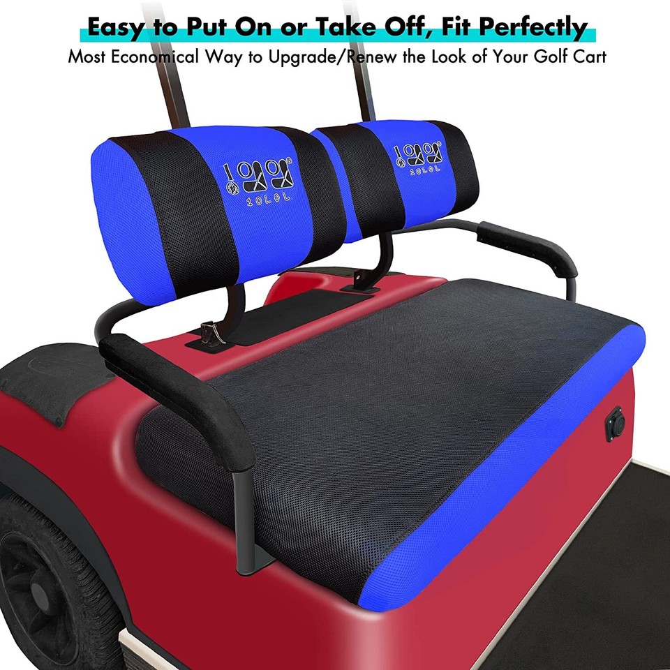 Blue Golf Cart Seat Covers for Yamaha G2 G9 G16 G19 G22 & Club Car DS ...