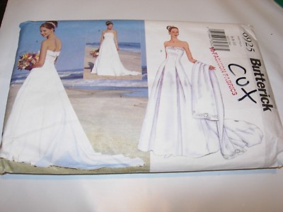 WOMENS CUT BUTTERICK Sewing Pattern 6925 WEDDING BRIDAL STOLE DRESS ...