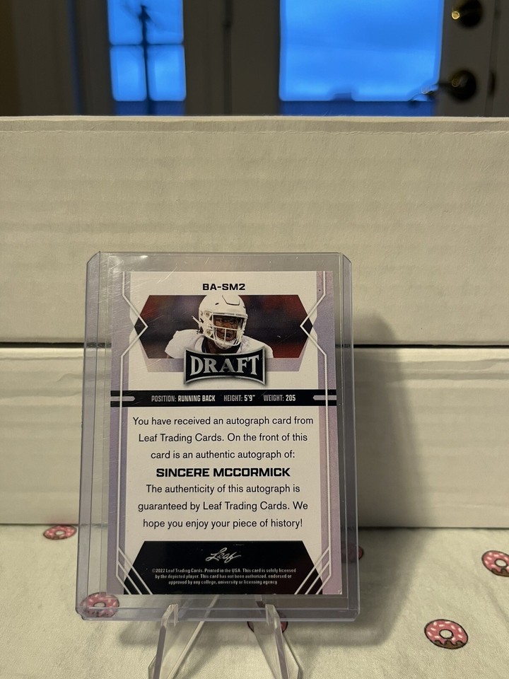 2022 Leaf Draft SINCERE McCORMICK #BA-SM2 Red AUTO RC Las Vegas Raiders ...