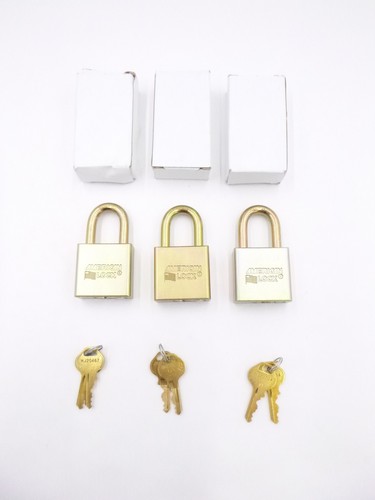 3 Pack American Lock Padlock SNF05 Series 5200 US Set Yellow Zinc ...