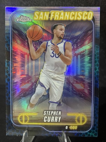2024-25 Topps Chrome Blue Basketball Refractors #187 Stephen Curry ...