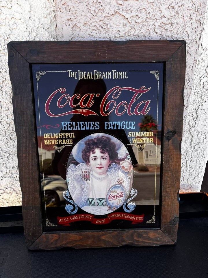 Vintage Coca Cola Advertisement Glass Sign The Ideal Brain Tonic | eBay