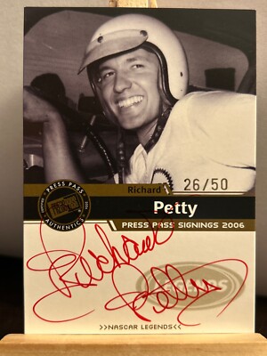 2006 Press Pass Signings King Richard Petty Red Ink Autograph GOLD card ...