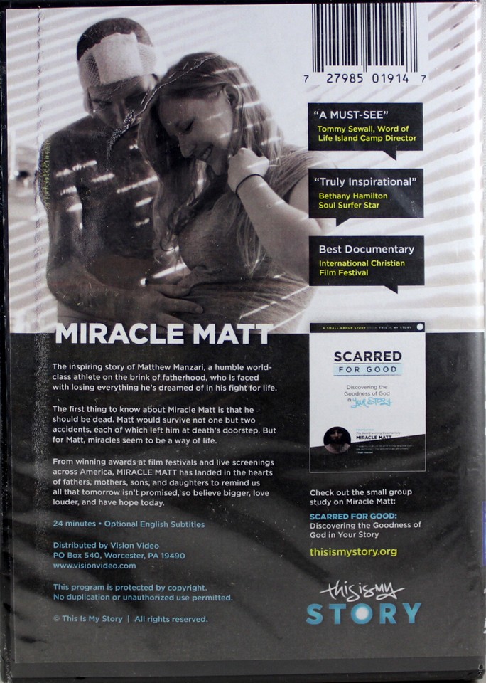 Miracle Matt NEW DVD Documentary Inspiring Story Athlete Matthew ...