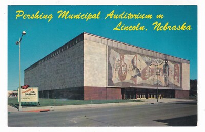 c1960 LINCOLN NEBRASKA PERSHING AUDITORIUM SUMMER ICE SKATING MURAL ...