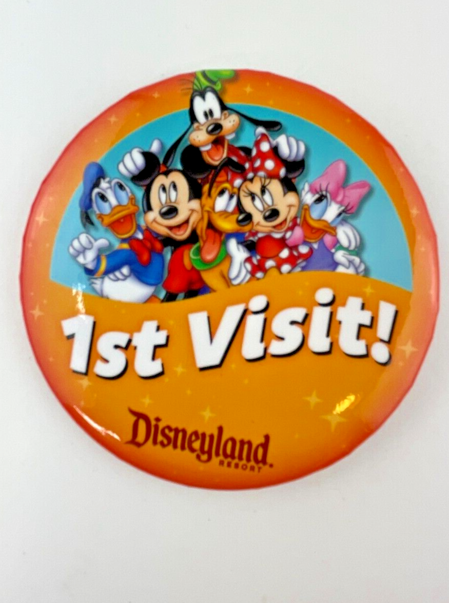 Disneyland 1st Visit! Button - Mickey, Donald, Pluto, Goofy, Minnie ...
