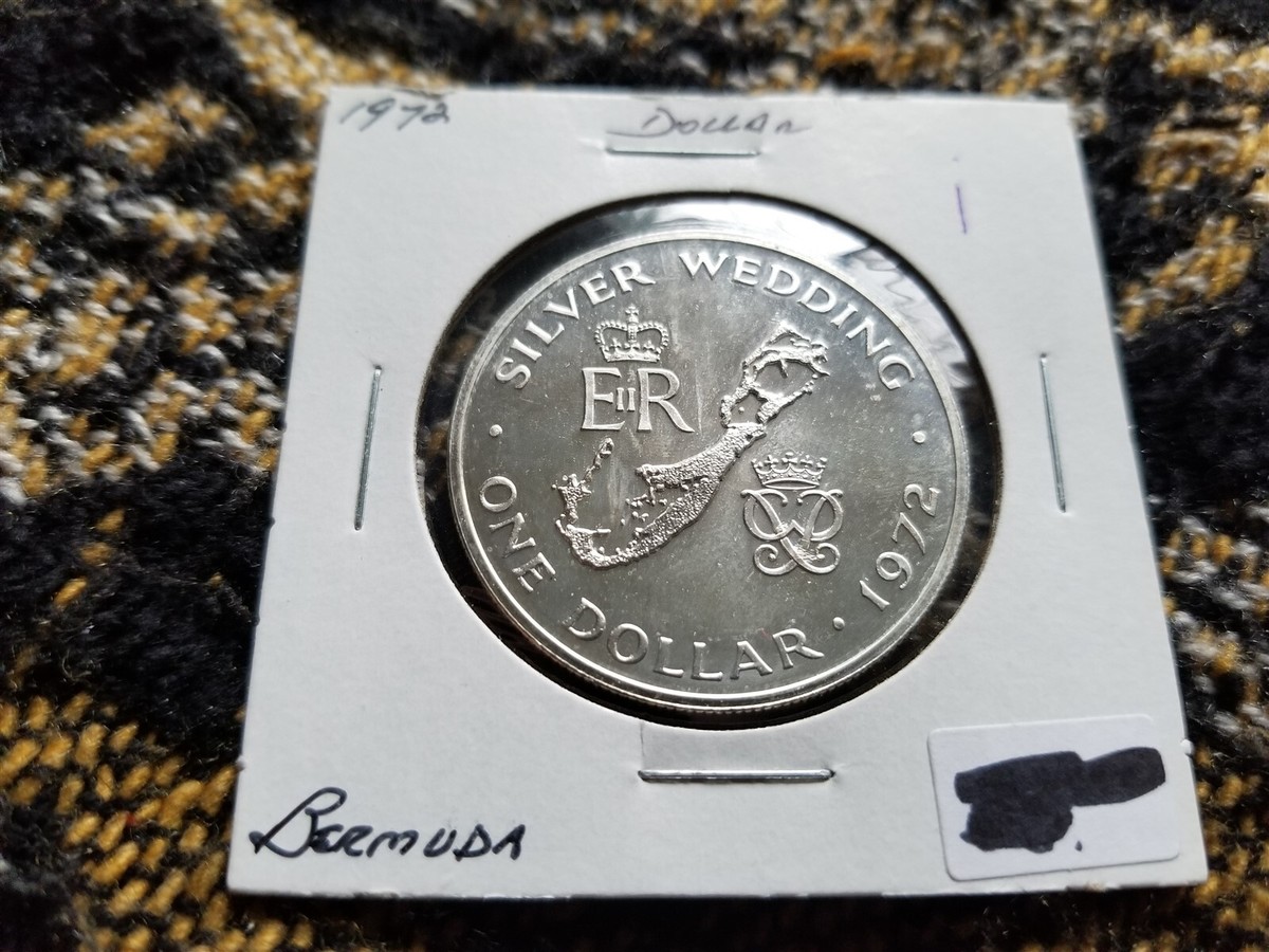1972 bermuda silver wedding dollar | Beachweddingtips.com