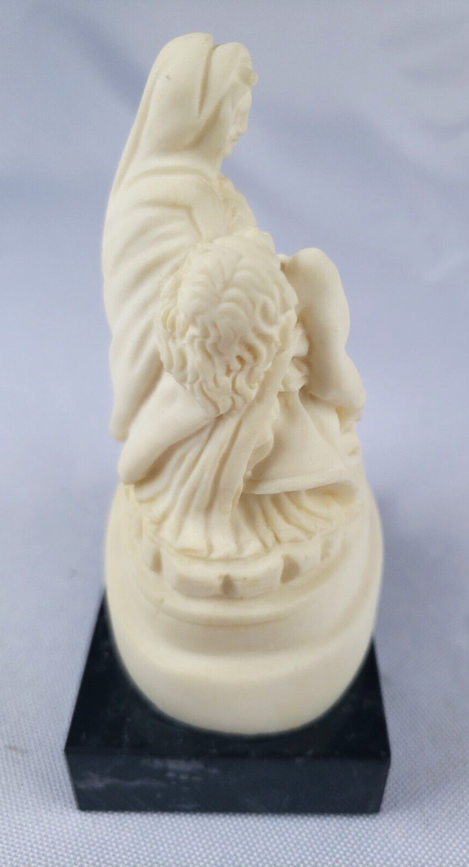 Michelangelo's Pieta Stone Sculpture On Marble Base Signed | eBay