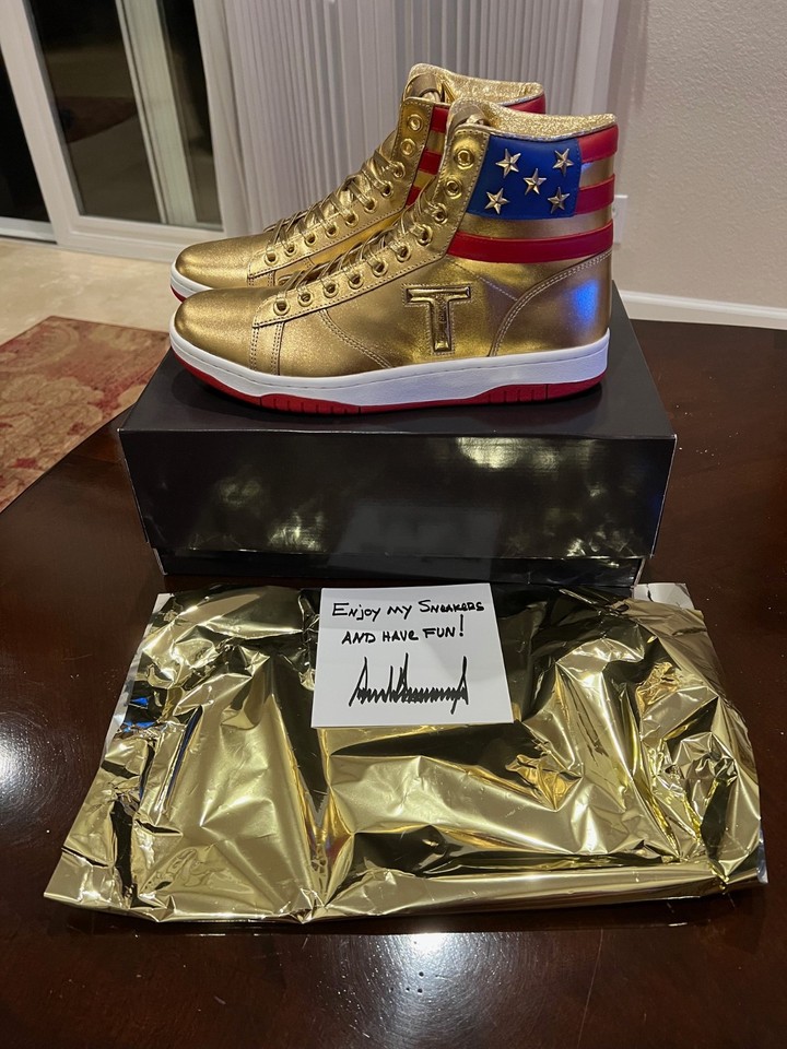 TRUMP GOLD #500 Never Surrender Sneakers High Tops Shoes SIZE 10.5 ...