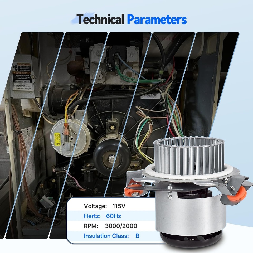 HC21ZE127A Draft Inducer Motor Assembly Compatible with Jakel, Carrier ...