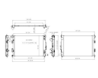 Radiator for 11-11 Hyundai Elantra 1.8L L4 Single Row HY3010169 25310 ...