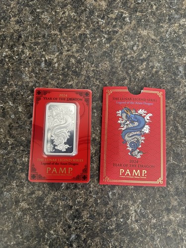2024 - PAMP - Lunar Year Of The Dragon - 1 oz. Silver Bar in Assay | eBay