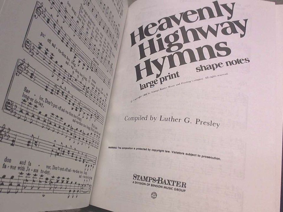 Heavenly Highway Hymns Large Print - Shape Notes by Brentwood Music | eBay