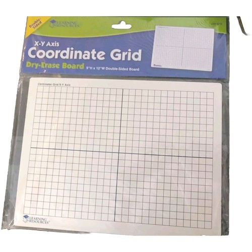 Learning Resources Dry Erase Board 9×12" Double Sided Coordinate Grid ...