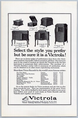 1923 Victor Talking Machine Vintage Ad Victrola Phonograph Record Music ...