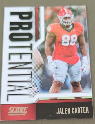 Jalen Carter 2023 Panini Score Protential #14 Rookie Card RC Eagles ...