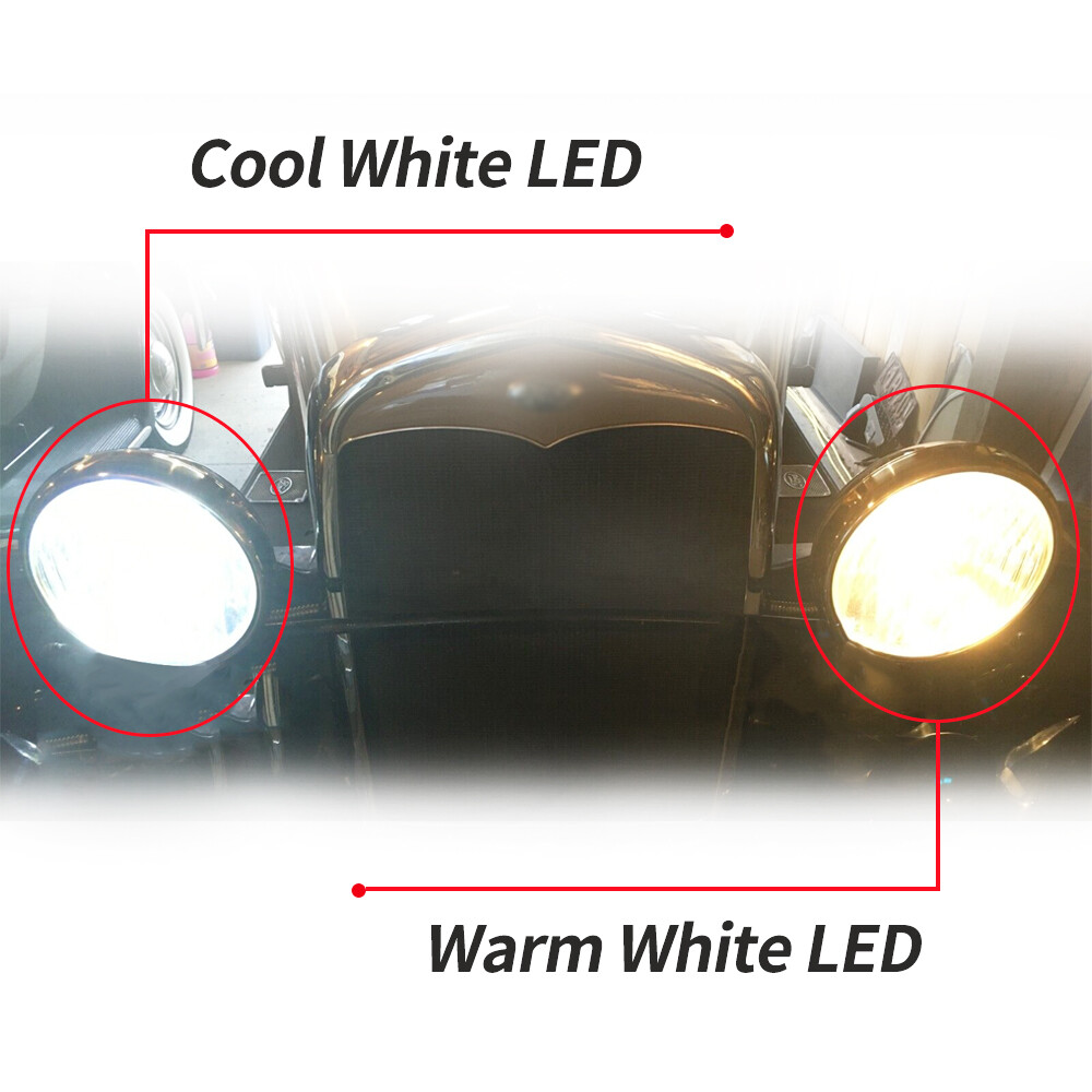 LED Headlight Bulb COOL white 6-Volt or 12-Volt Fits Model A Ford Model ...