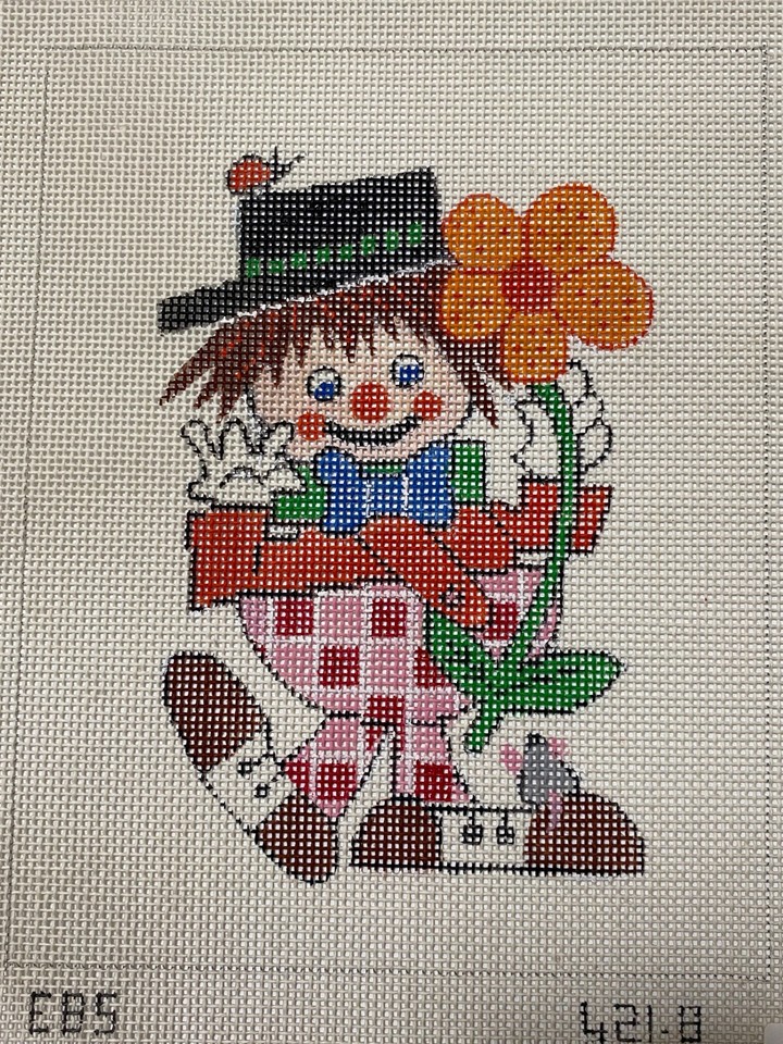 Cute Clown Hand-Painted Needlepoint Canvas About 8" x 10" by EBS | eBay