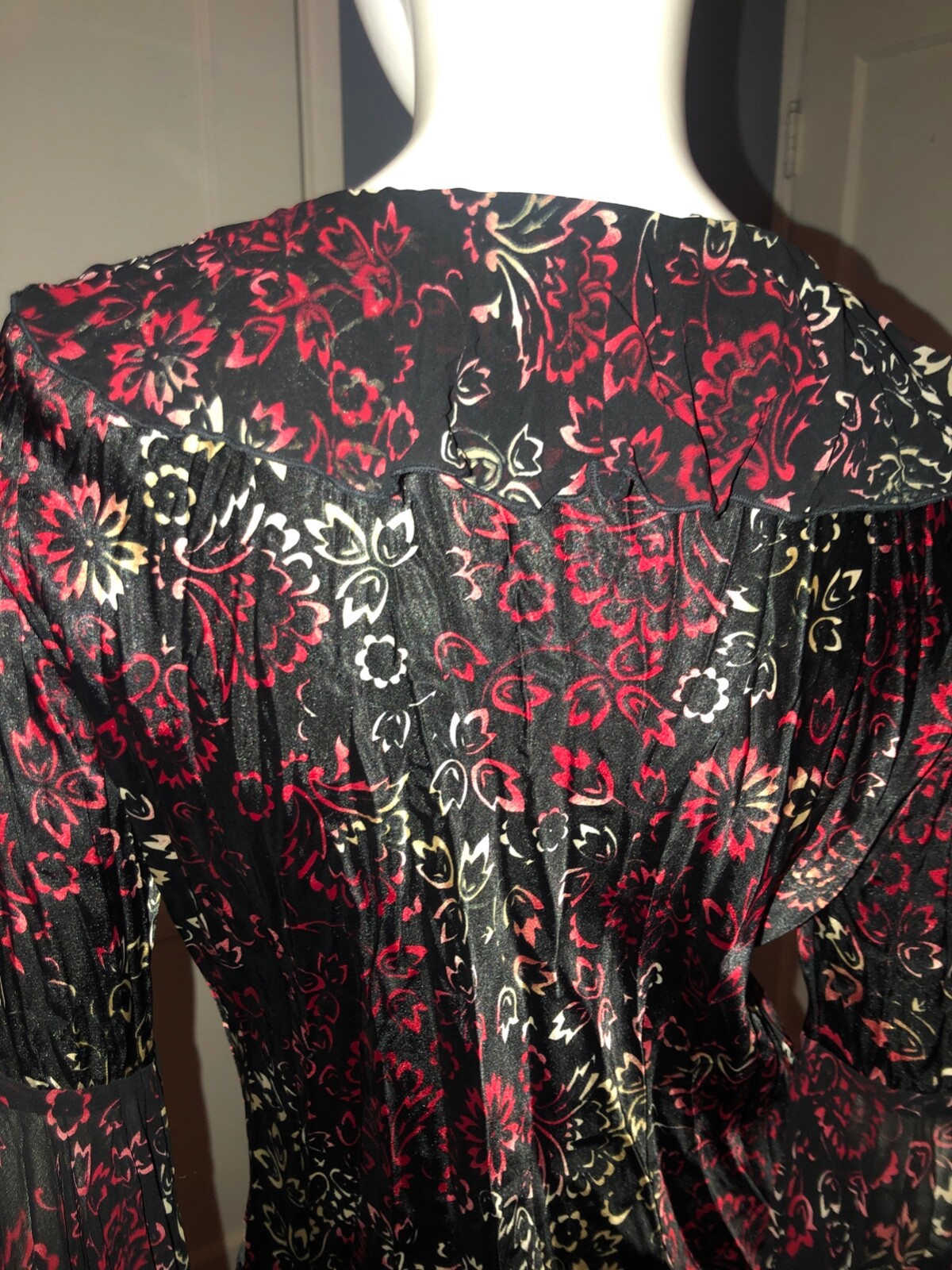 PEARL Y2K 90s Crinkle ART FLORAL Print BELL SLEEVE Bo… - Gem