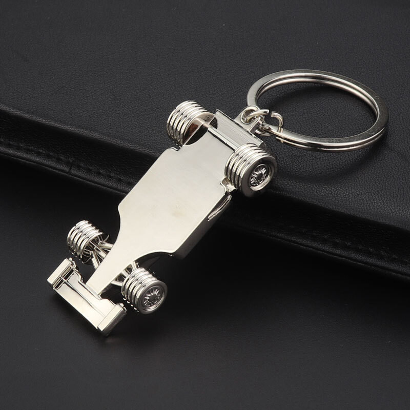 F1 Keychain 3D Solid Silver Racing Keychain Men's Jewelry Keyring Pend ...