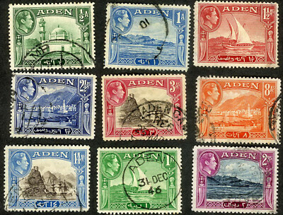 Aden 1939 King George & Local Scenes Used (SC# 16, 18-19, 21, 23, 23A ...