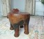 Hand Carved Wooden Thai Elephant Statue Small Table Stool Plant Pot ...