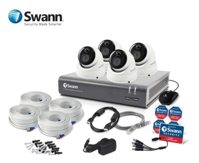 Swann DVR4-4580 4Ch 1TB 4x 1080p THERMAL SENSING Dome Camera System ...