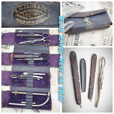 1880 Antique Surgical Folding Scalpel Medical Arterial Clamp Instrument ...